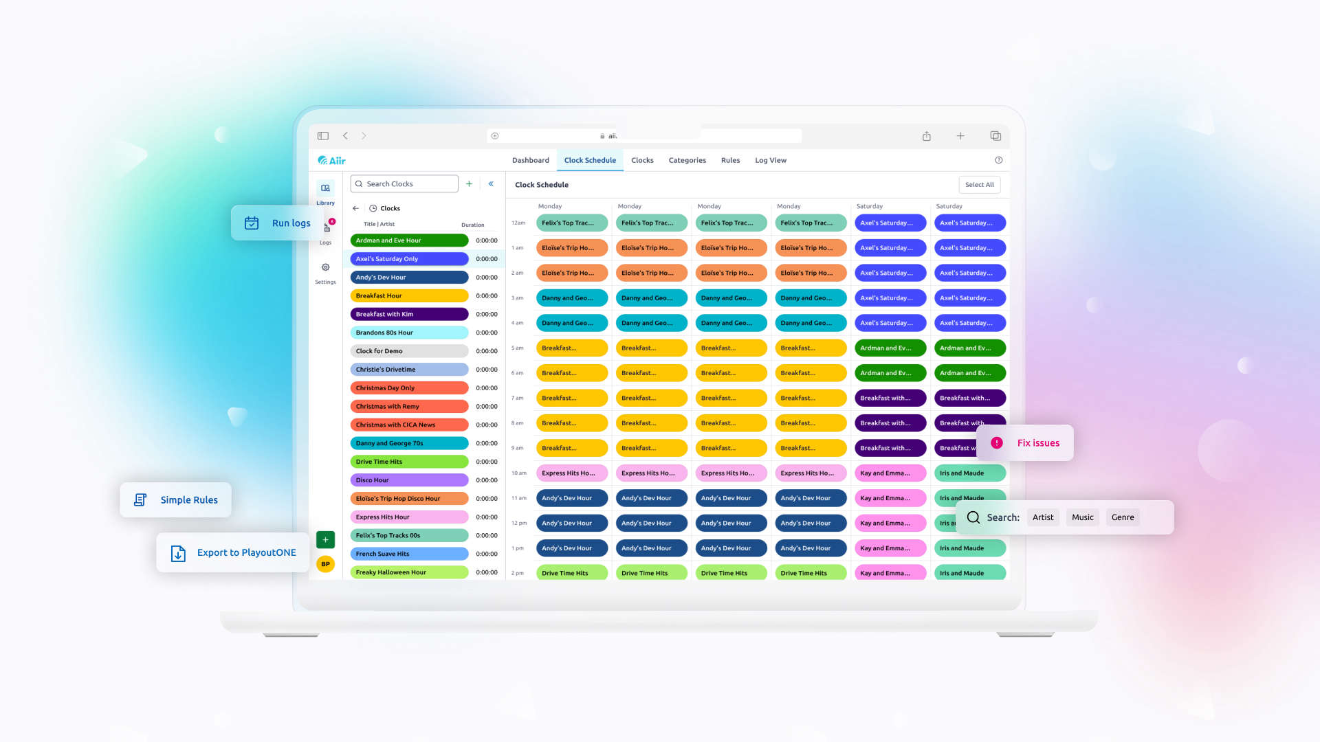 Aiir Scheduler - Cloud-Based Music Scheduler for Radio - Aiir