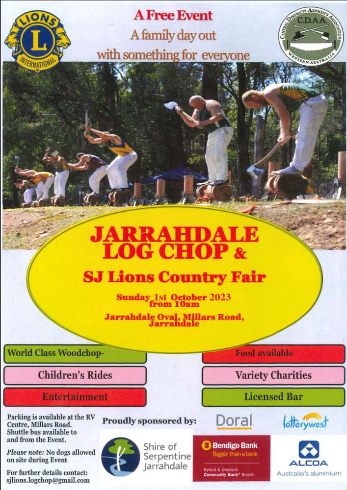 Jarrahdale Log Chop & SJ Lions Country Fair - 91.7 The Wave
