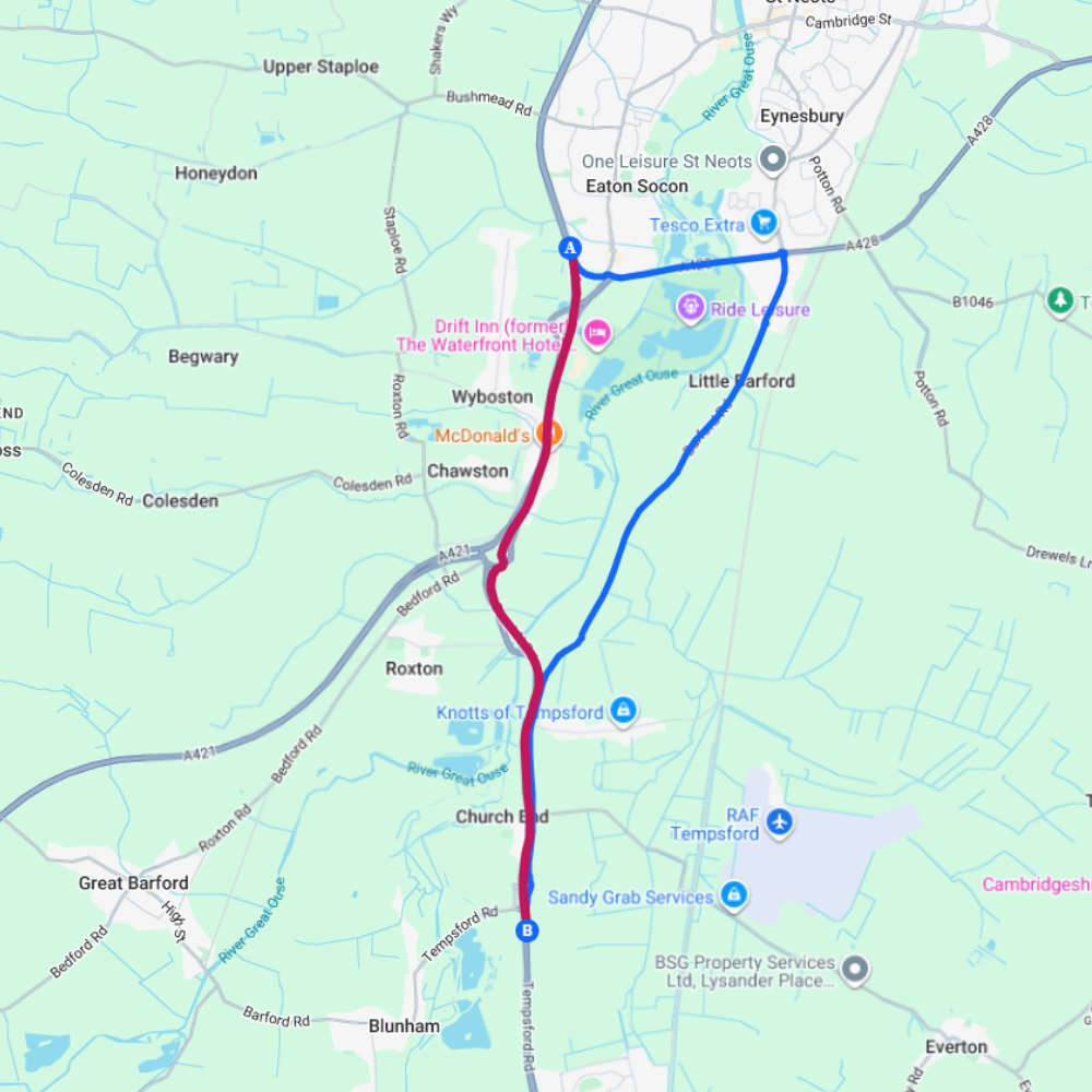 Major roadworks to close A1 southbound between Wyboston and Tempsford ...