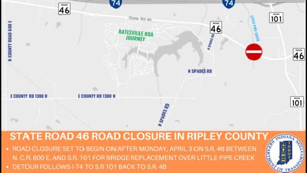 Bridge replacement project to close State Road 46 in Ripley County - 95 ...