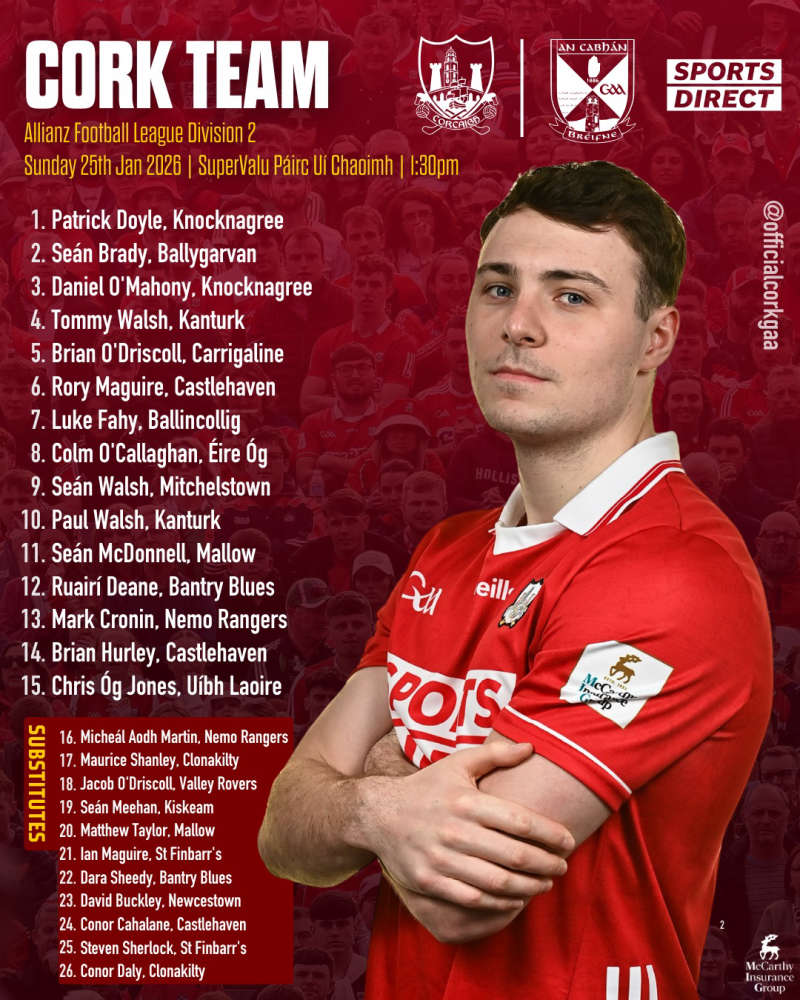 Cork teams announced for Sundays games - C103