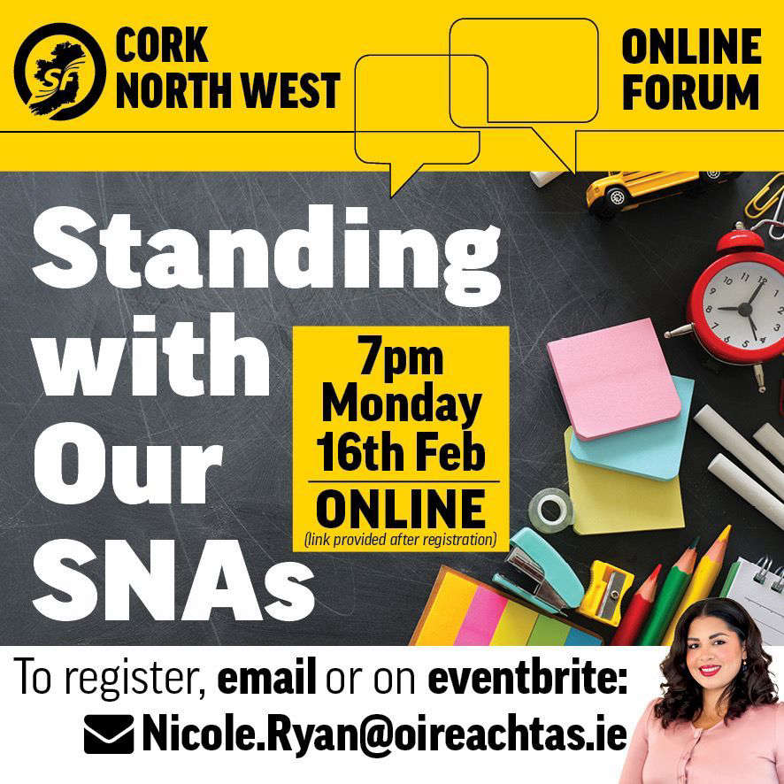 Cork North West families invited to online forum on SNA cuts - Cork's 96FM