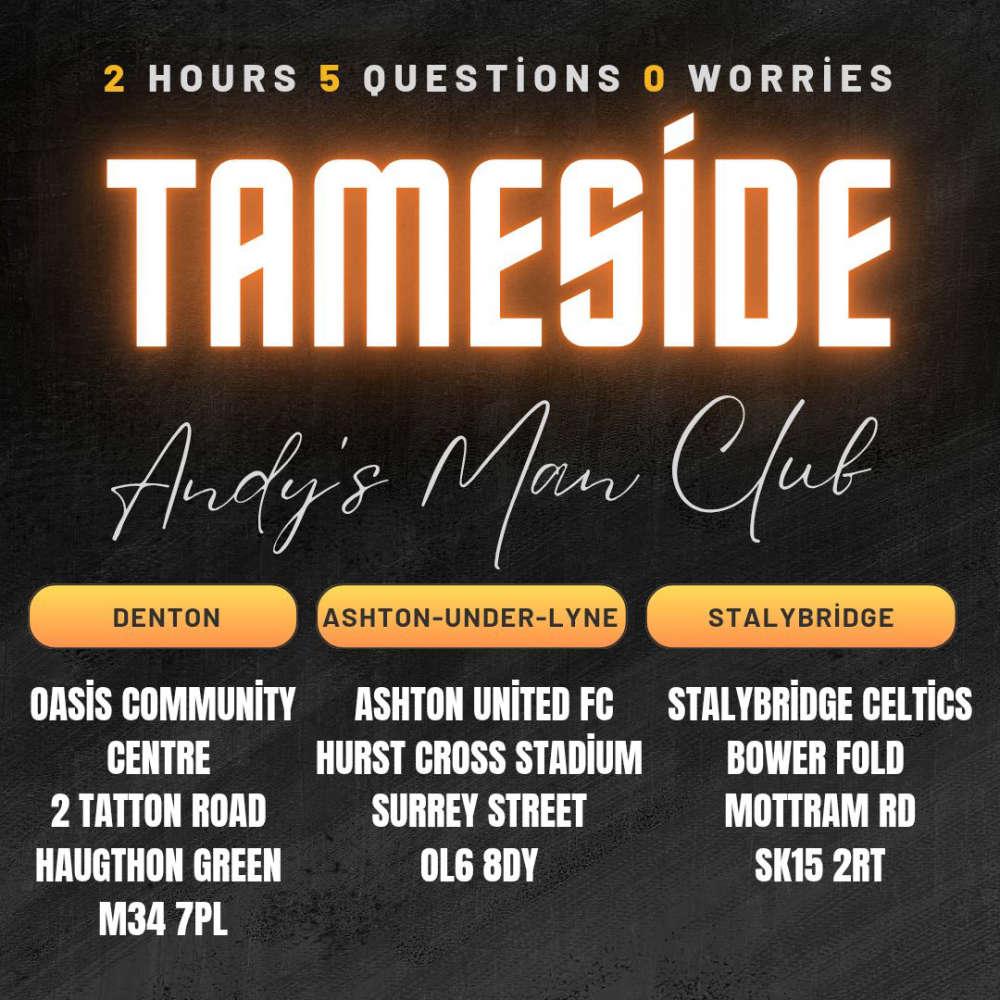 Andy's Man Club events this week - Not Really Here Group - Tameside ...