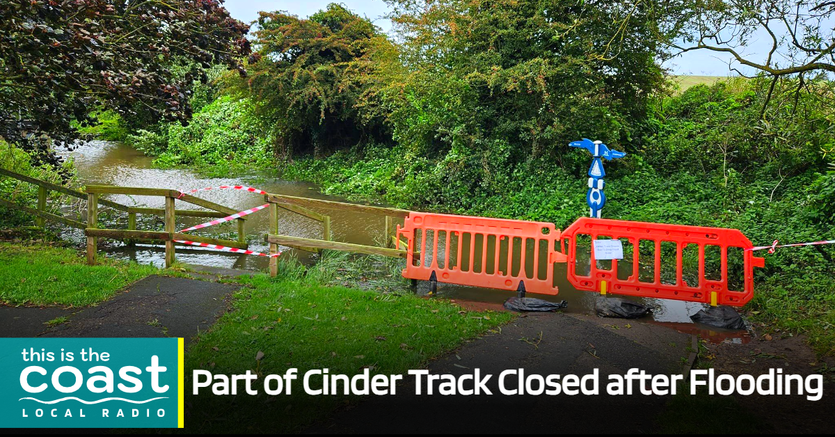 Part of Cinder Track Closed after Flooding - This is the Coast