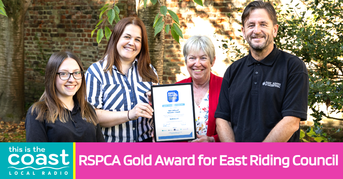 RSPCA Gold Award for East Riding Council - This is the Coast