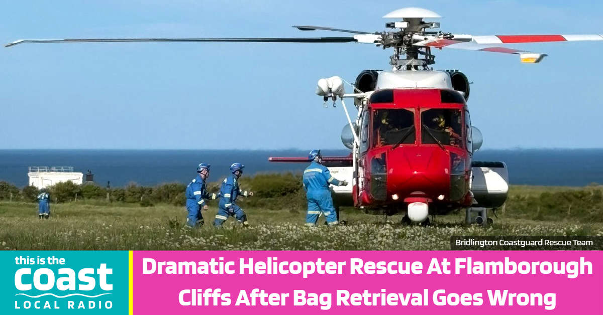 Dramatic Helicopter Rescue At Flamborough Cliffs After Bag Retrieval ...