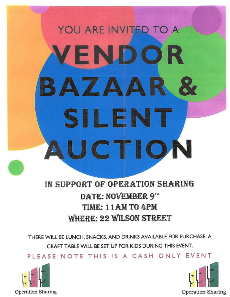 Vendor Bazaar & Silent Auction - Operation Sharing - 104.7 Heart FM